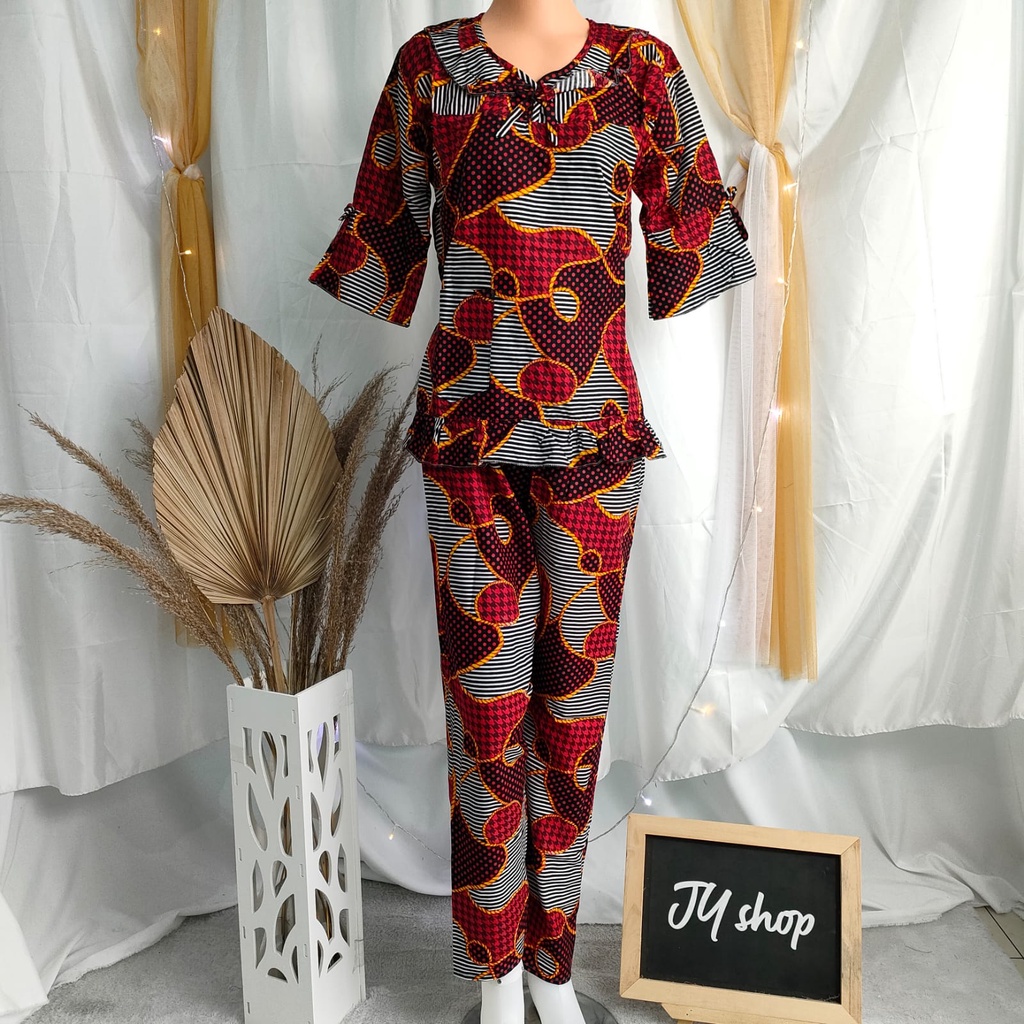 Jual (M-XXL) Batik Bagan Model Lengan Terompet Couple SKU 57901 Ukuran ...