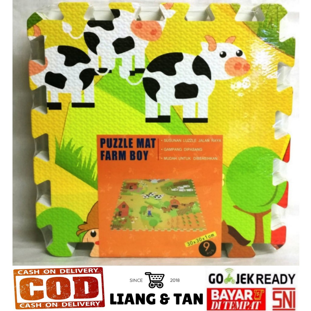 Jual PROMO 1 PACK ISI 9 PCS Matras Anak Evamat Motif Hewan Animal Sapi ...