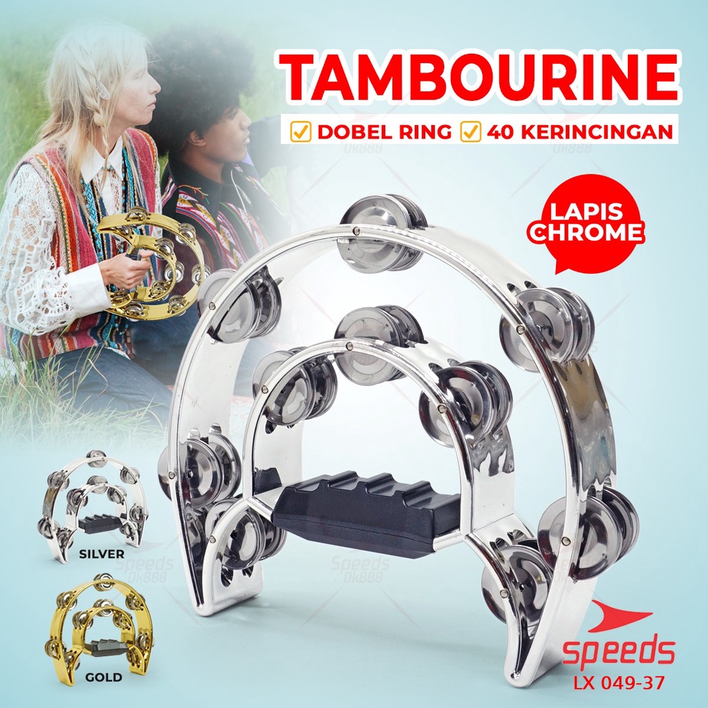 Jual SPEEDS Alat Musik Tamborin Tambourine Perkusi Double Bingkai ...