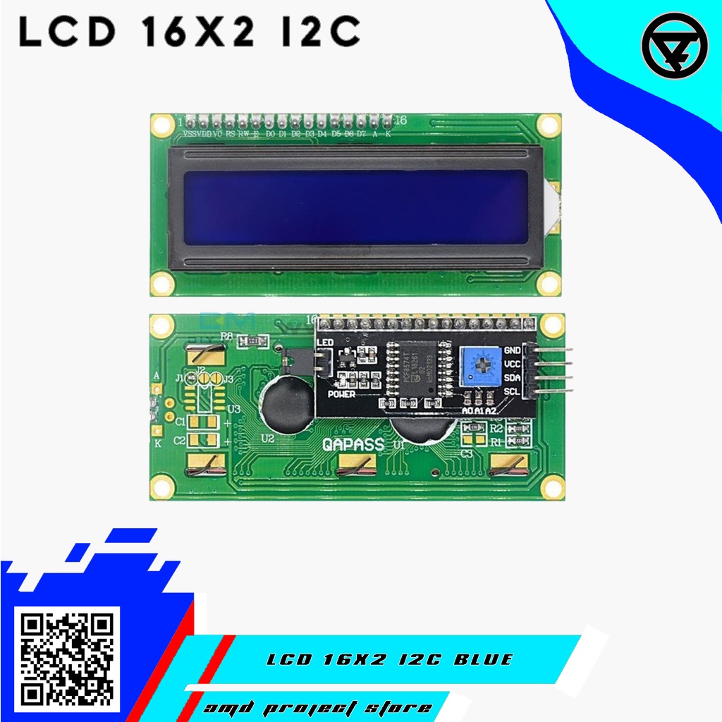 Jual Modul Lcd Character 16x2 I2C 1602 5V Blue Biru Backlight Module 5 ...