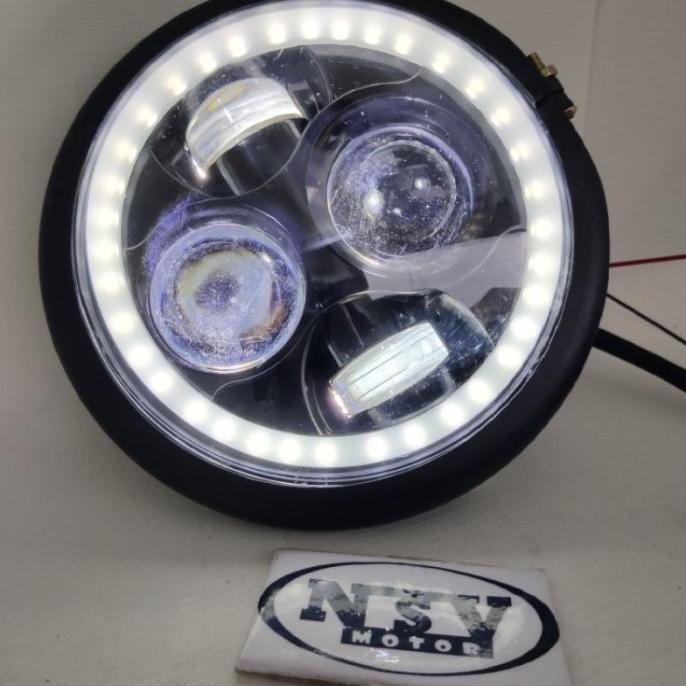Jual Lampu Depan Motor Daymaker Angel Eye Botak Cb 100 Hartroof Jeep ...