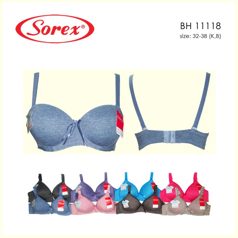 Jual Bra / Bh SOREX 11118 MELANGE BH Busa Kawat HALF CUP setengah polos ...