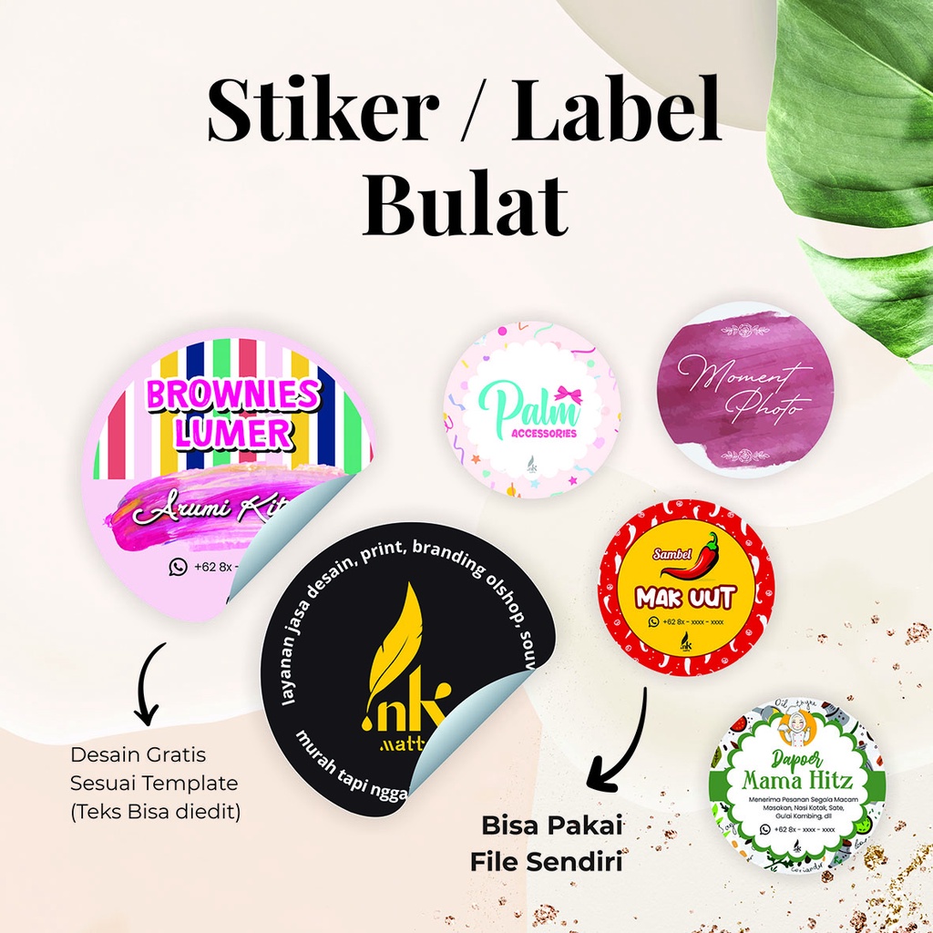 Jual STIKER LABEL BULAT LOGO / PRODUK / MAKANAN / MINUMAN / COOKIES ...