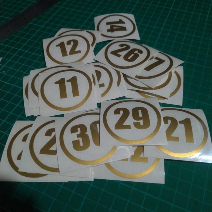 Jual STIKER ANGKA BULAT UKURAN DIAMETER 8 CM BAHAN ORACAL GLOSSY ...