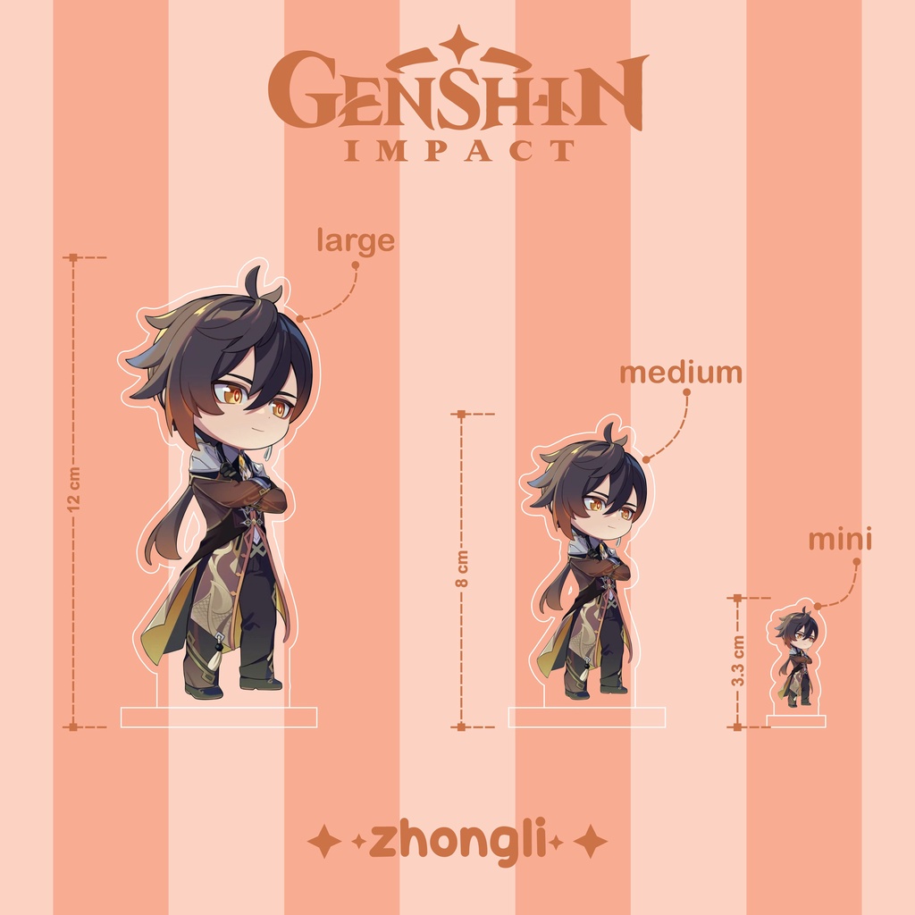 Jual Standee Bidak Pion Figure Genshin Impact xiao yunji hutao zhongli ...
