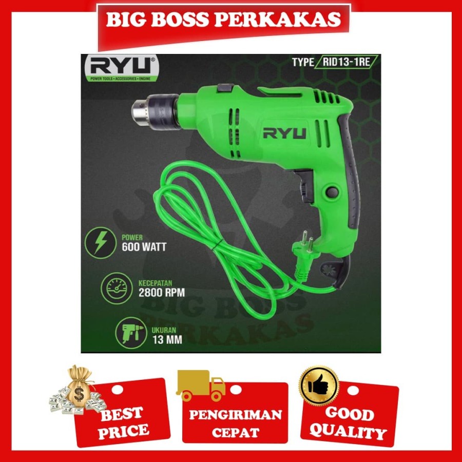 Jual Ryu Mesin Bor Tangan Variable Drill Gypsum 10 Mm RDR 10-3 RE ...