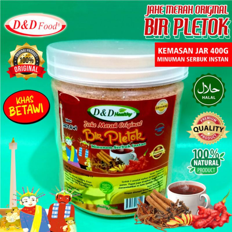 Jual Bir Pletok Jahe Merah Original Kemasan Jar 400g | Shopee Indonesia
