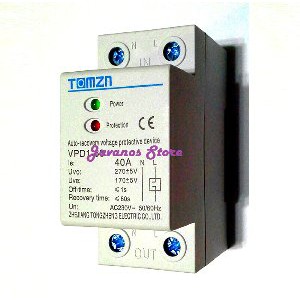 Jual MCB 40A 230V DIN Rail Under Over Voltage Protector Auto Recovery ...