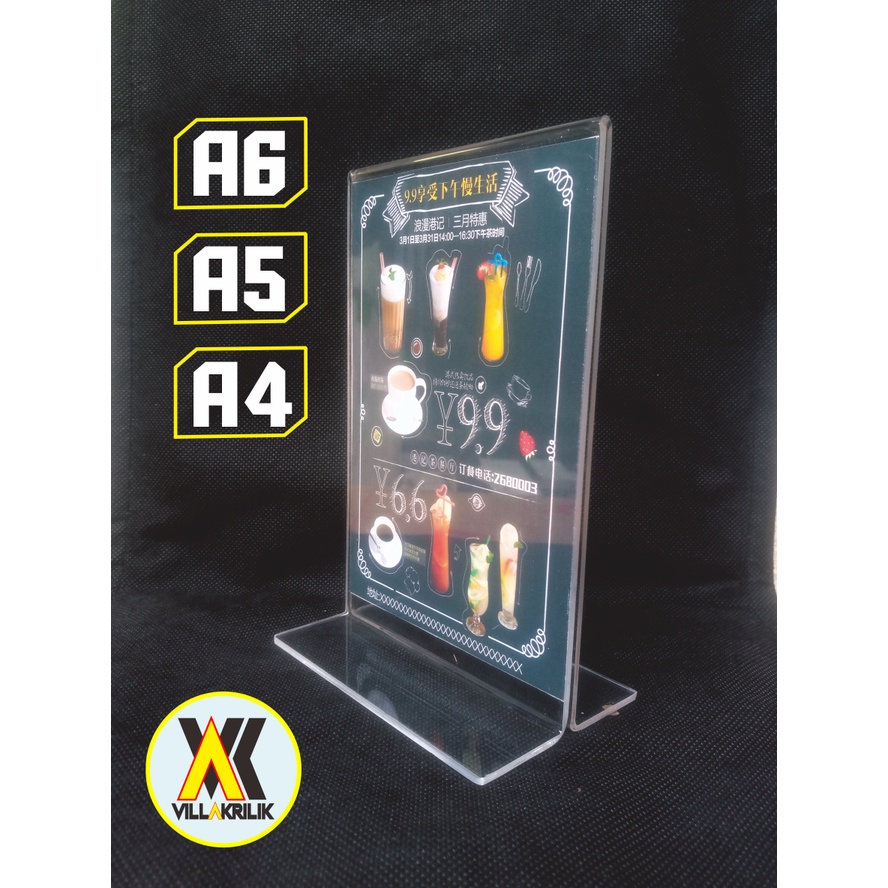 Jual Display menu akrilik standing berbagai ukuran 2sisi | Shopee Indonesia
