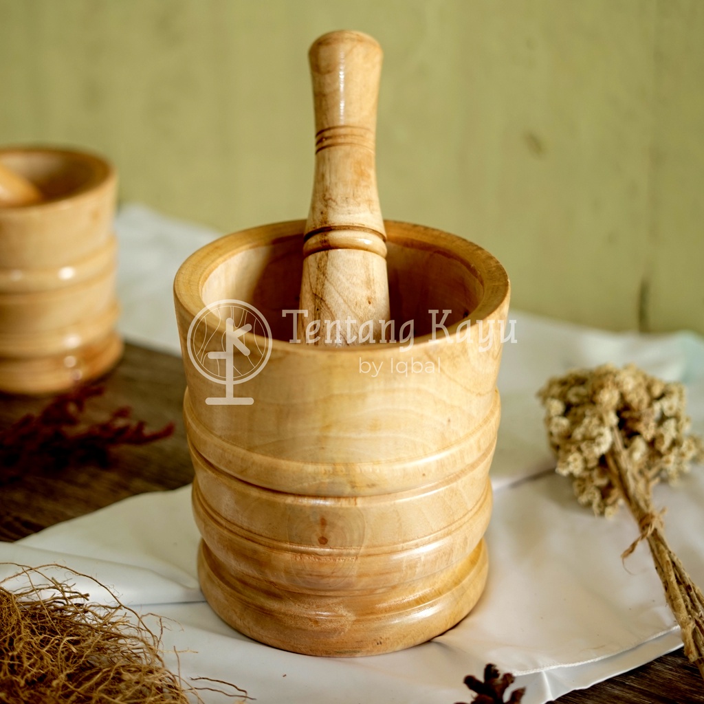 Jual Lumpang Kayu Besar Jumbo / Lumpang Kayu Kecil / Alu Kayu Tumbukan ...