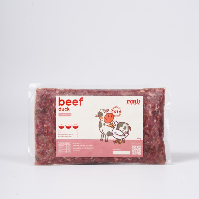 Jual Raw Pet Gourmet Beef Duck for Cats 500gr - Cat Food Makanan Kucing ...