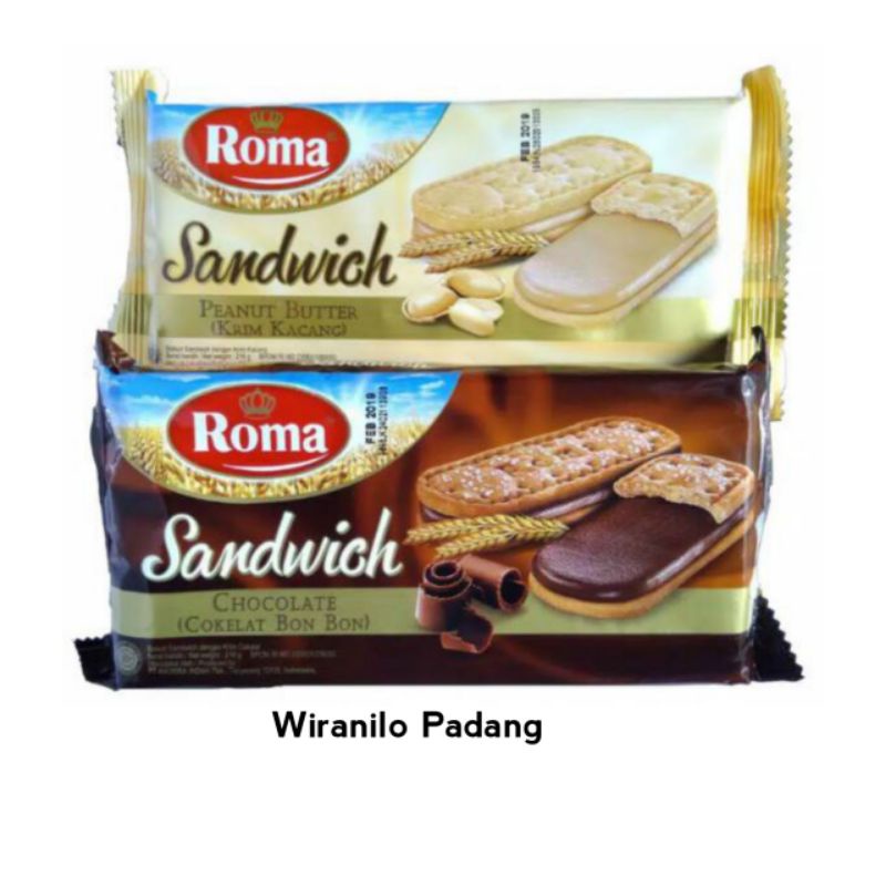 Jual Roma sandwich cokelat dan peanut butter 216 gr - Wiranilo Padang ...