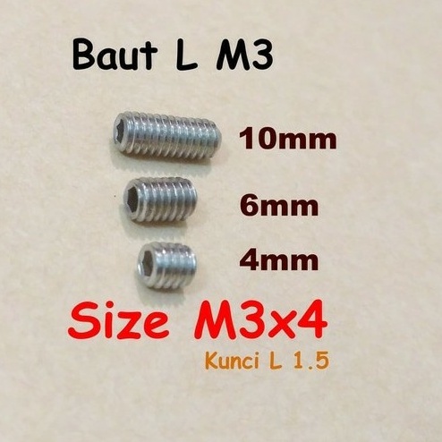 Jual 10pcs Baut tanam SUS304 L M3 x 3 4 6 10 stainless 3 x 3 4 6 10 mm | Shopee Indonesia