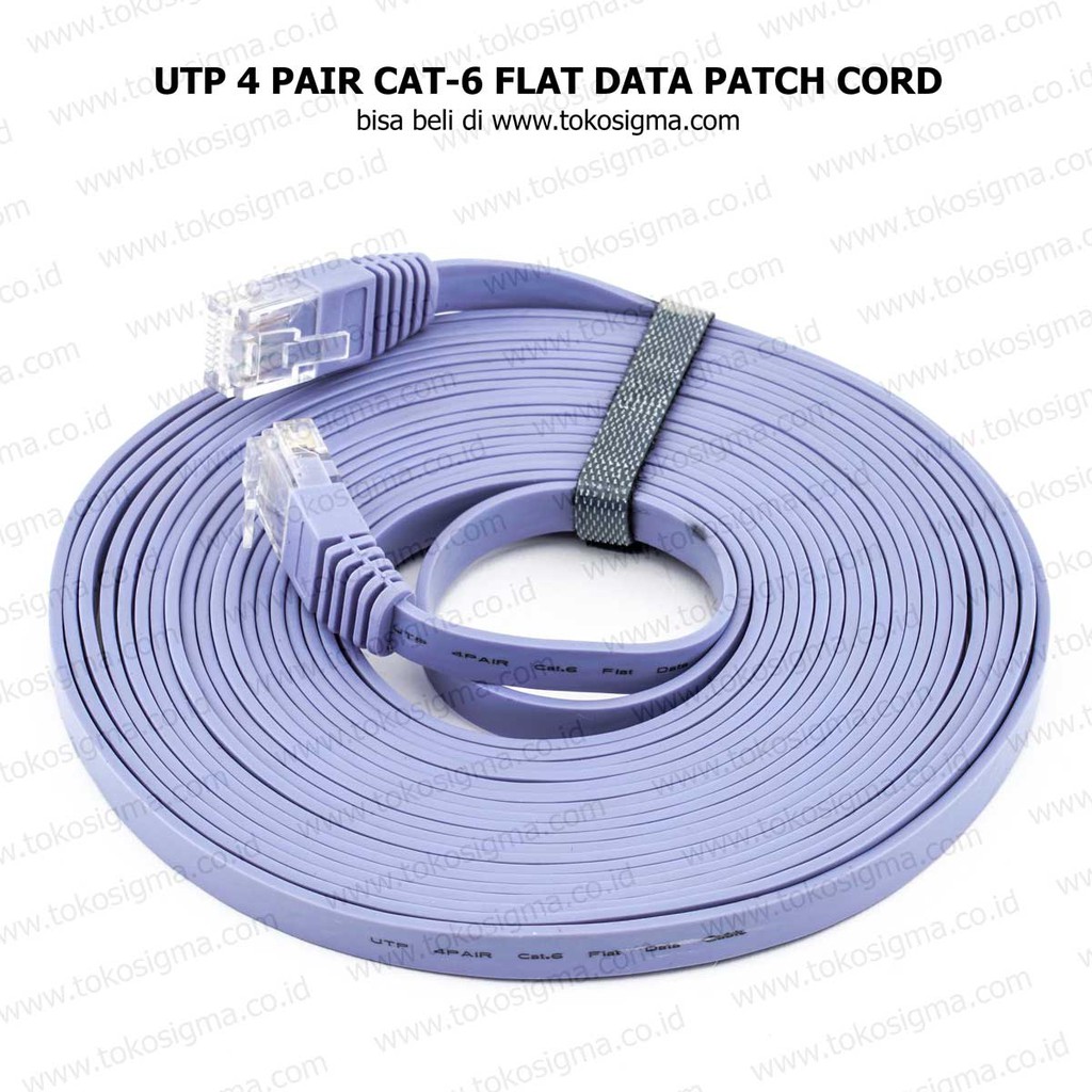 Jual KABEL LAN 5 Meter ETHERNET RJ-45 PACTH CORD CAT-6 FLAT | Shopee ...