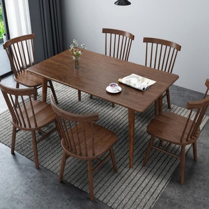 Jual DINING TABLE SET MEJA MAKAN JATI MINIMALIS 6 KURSI DAN 4 KURSI - 4 ...