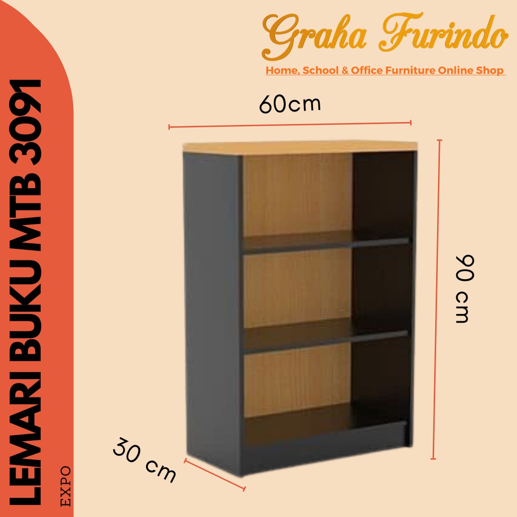 Jual RAK BUKU 3 SUSUN LEMARI BUKU SERBAGUNA TANPA PINTU LEMARI ARSIP ...