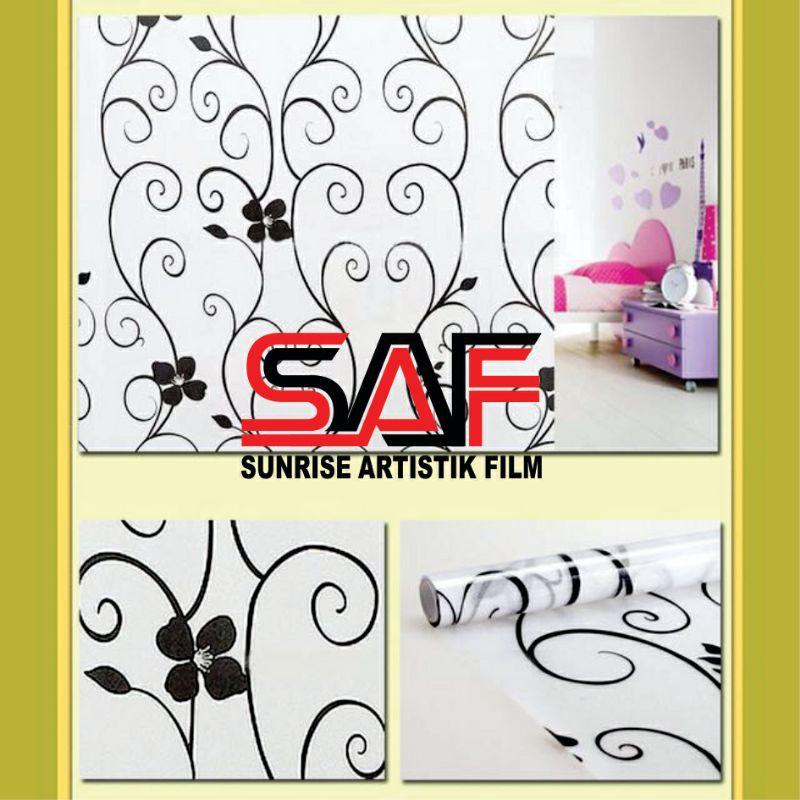 Jual stiker kaca murah/sticker kaca sandblast/sandblast motif bunga ...