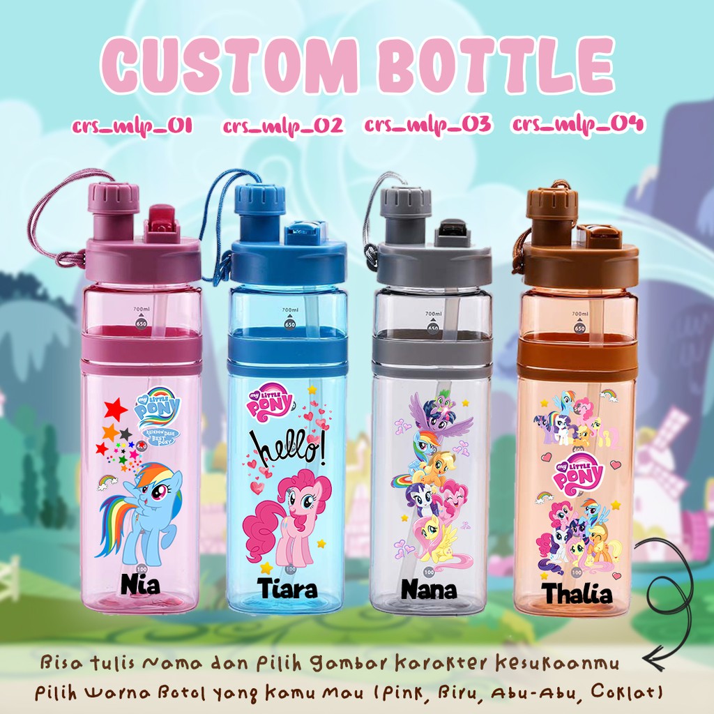 Jual BOTOL MINUM CUSTOM 2 IN 1 DESAIN MY LITTLE PONI KUDA PONI | Shopee Indonesia