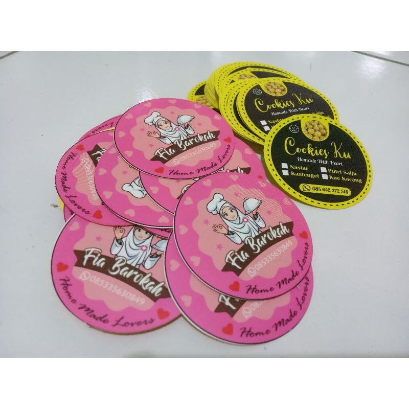 Jual stiker label makanan / snack diameter 5 cm ( isi 50 stiker ...