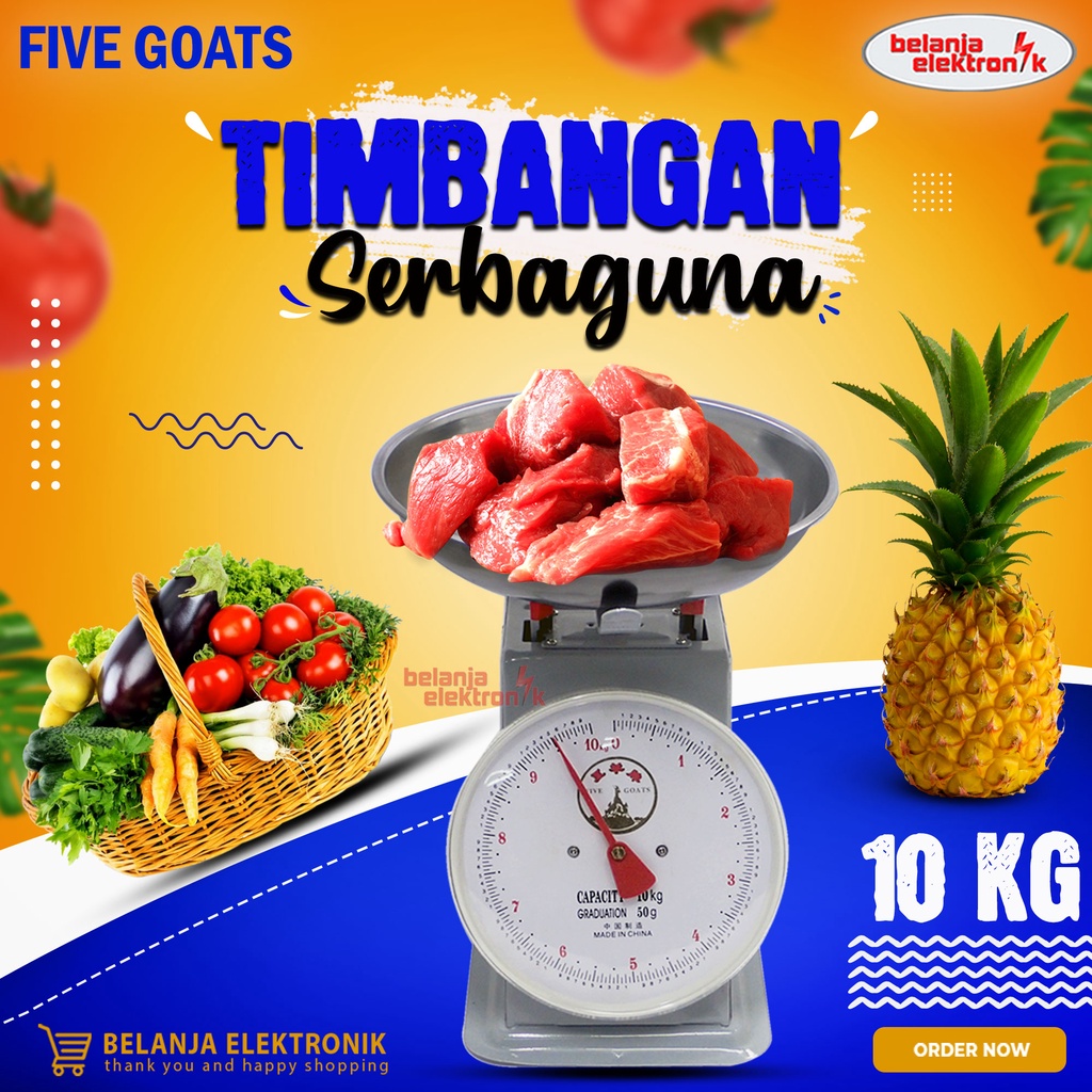 Jual TIMBANGAN BUAH SERBAGUNA / TIMBANGAN DUDUK JARUM CAP KAMBING FIVE GOATS 10 KG | Shopee ...