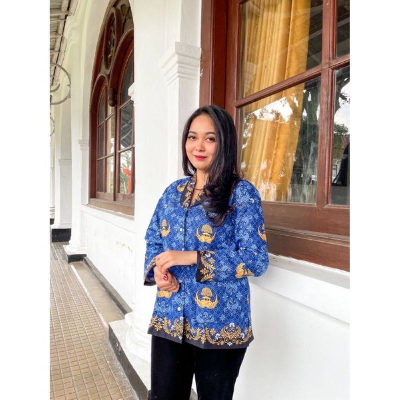 Jual BAJU SERAGAM KORPRI WANITA MOTIF BARU 2022 BAHAN KATUN C40s | Shopee Indonesia