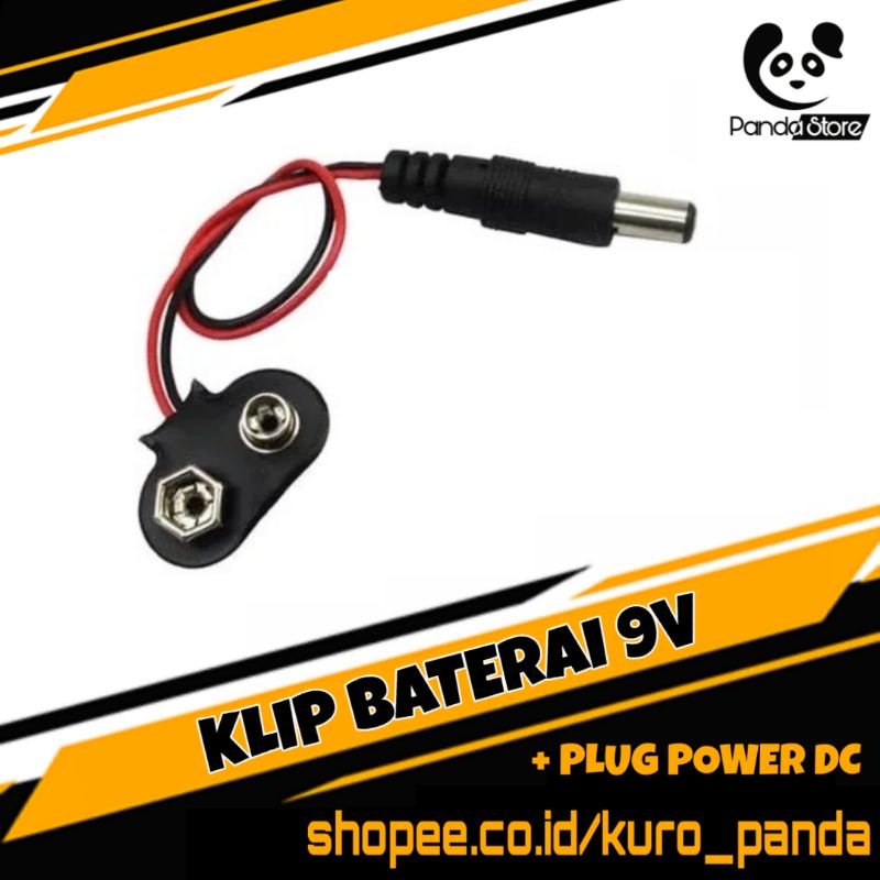 Jual Tutup Kancing Baterai 9V Klip Batre Kabel Konektor + Plug Power DC ...