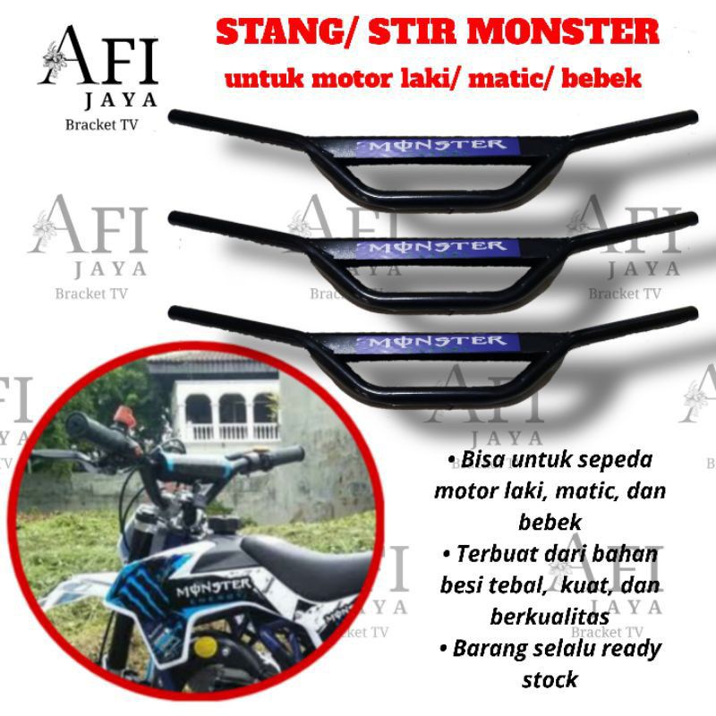 Jual STANG STIR MONSTER HITAM MOTOR LAKI MATIC BEBEK SPORT TRAIL- SETIR ...