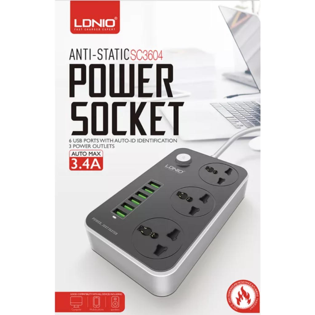 Jual Stop Kontak USB Colokan Listrik Original LDNIO 6 Usb Port | Shopee Indonesia