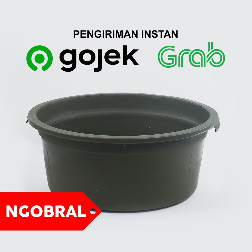 Jual Baskom Plastik Besar HIJAU ARMY D 45 cm / Ember Bak Plastik ...