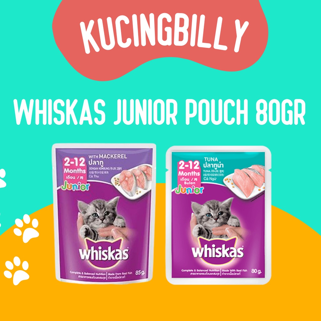Jual Whiskas Junior Pouch 80gr makanan kucing | Shopee Indonesia