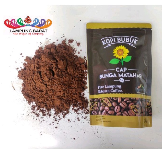 Jual Kopi bubuk robusta lampung barat cap bunga matahari 200Gr | Shopee ...