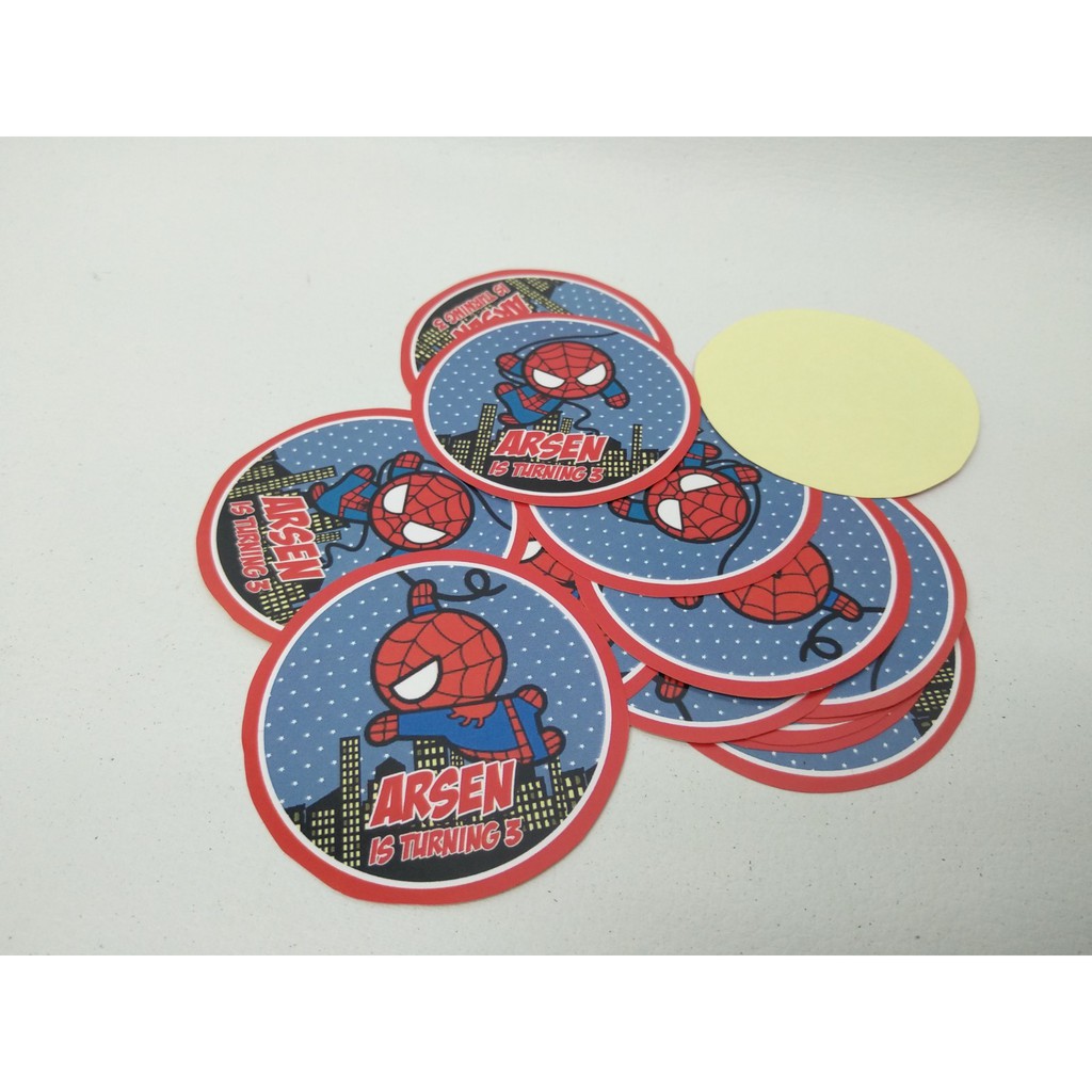 Jual STICKER PUDING SPIDERMAN / STICKER PUDING SPIDERMAN CHIBI / LABEL ...