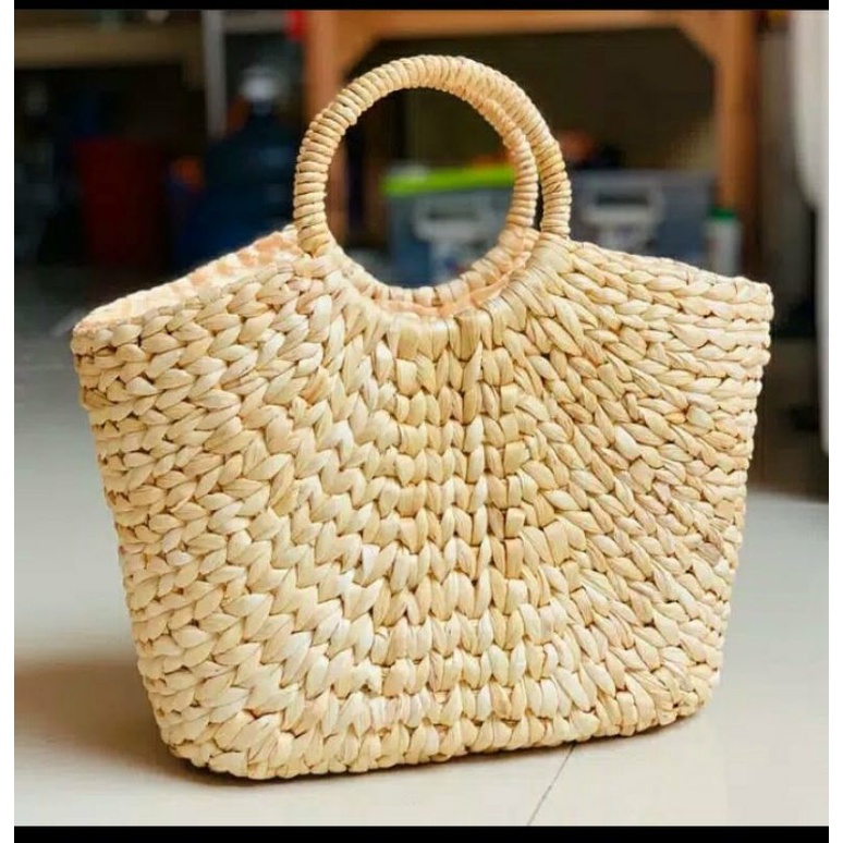 Jual tas anyaman eceng gondok full furing | Shopee Indonesia