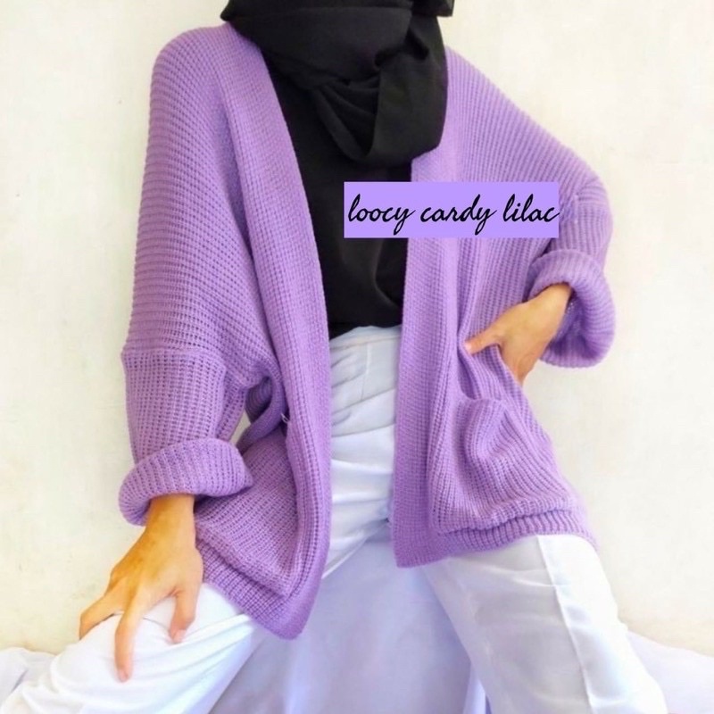 Jual LOCY CARDY Cardigan Rajut Oversized dan Normal Size - Kardigan Polos Wanita Bahan Rajut ...
