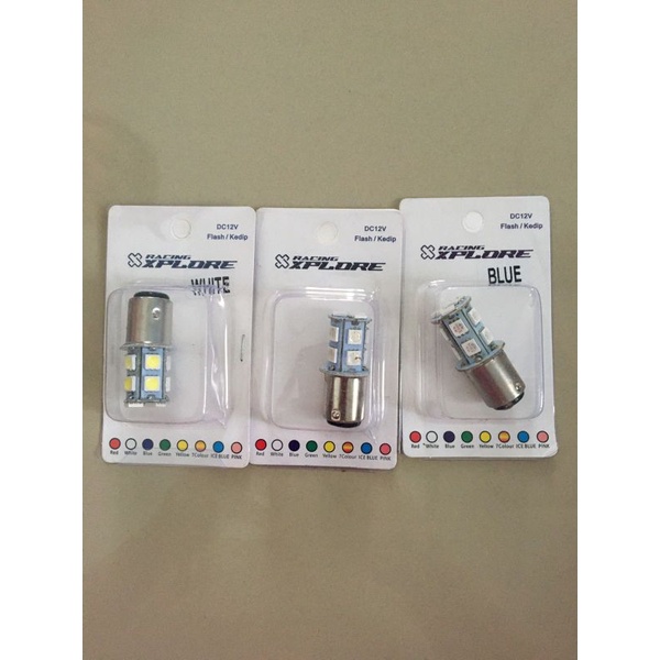 Jual BOHLAM LAMPU STOP LED 13 MATA WARNA MERAH BIRU PUTIH REM BELAKANG ...