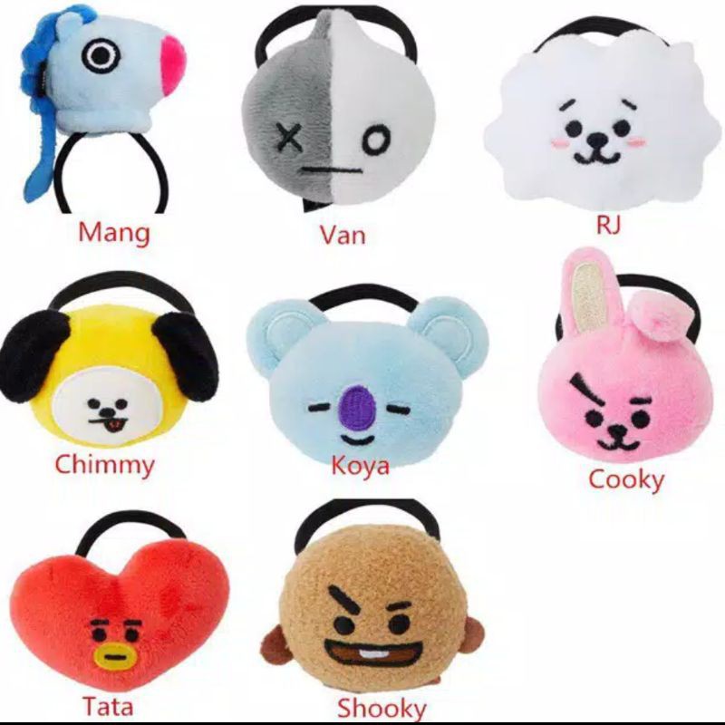 Jual Ikat Rambut BTS BT21 KPOP / Karet Rambut Karakter Korea | Shopee ...