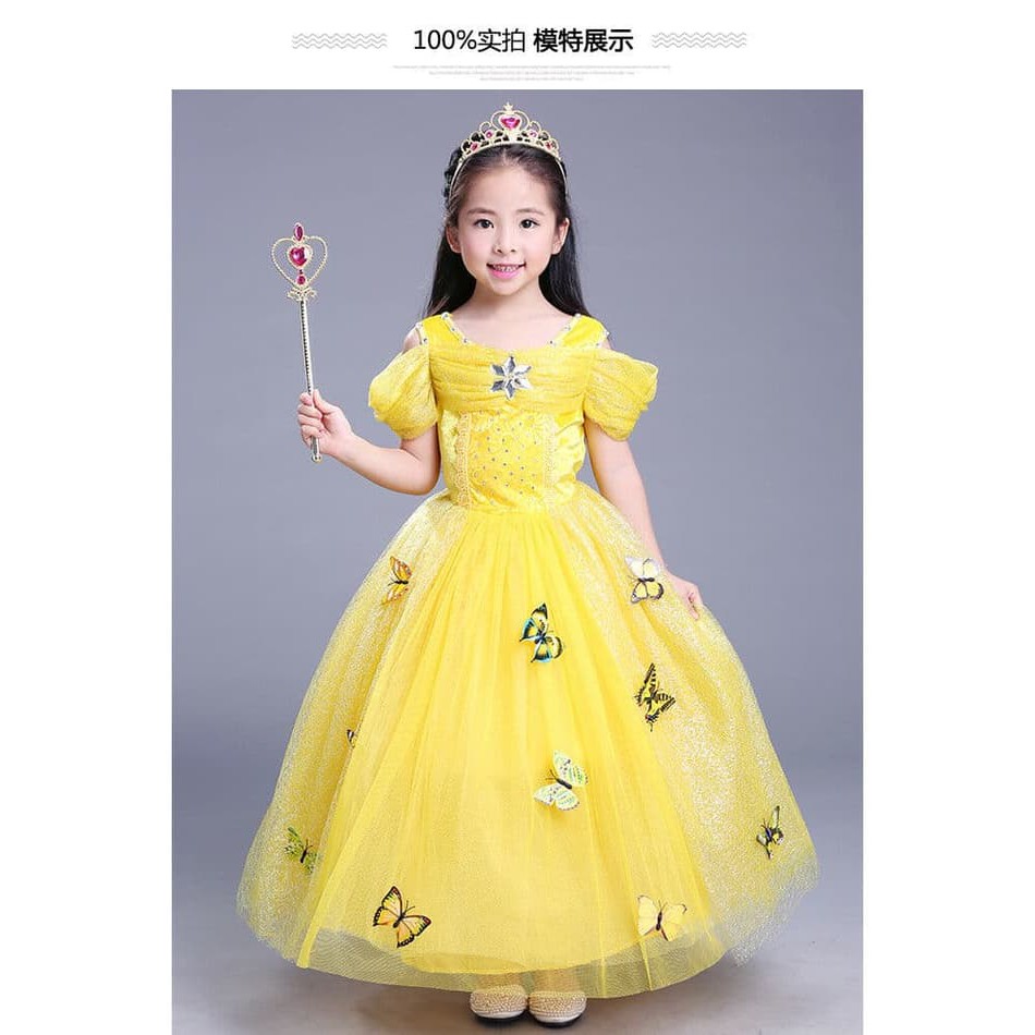 Jual Dress Baju Kostum Gaun Princess Putri Cinderella Kuning Tangan ...