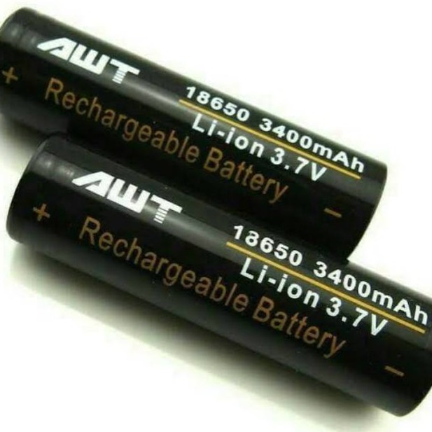 Jual SPAREPART BATTERAI BATTERY AWT HITAM BLACK TIPE 18650 | Shopee ...