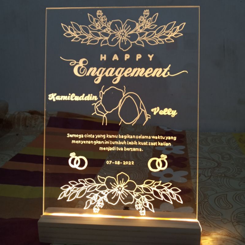 Jual Akrilik Lettering Lampu Tidur Hadiah Wisuda/Gift Wedding/Birthday ...