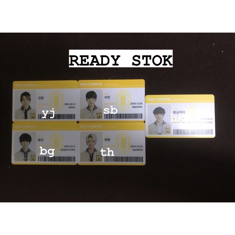 Jual ID CARD MOA CAMPUS TXT 2021 / STUDENT ID CARD YEONJUN SOOBIN ...