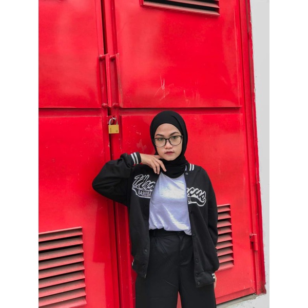 Jual JAKET BASEBALL OVERSIZE FLEECE UNISEX COWO CEWE WANITA | VARSITY ...