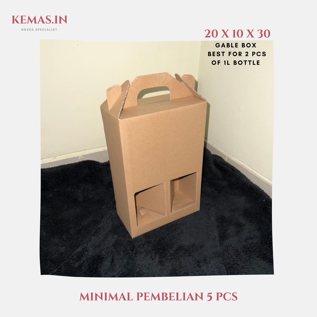 Jual Kardus Box Jinjing/Tenteng 20x10x30 - Packaging/Dus botol 1 liter ...