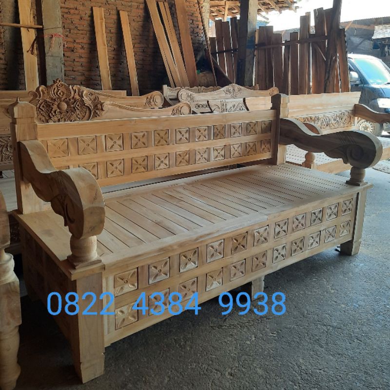 Jual Kursi Bangku Teras Jati Sofa Daybed Jondang Bale Bale Risban Jawa ...