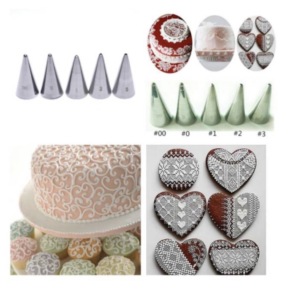 Jual SPUIT ISI 5PCS NOZZLE SS STAINLES TULIS 00 0 1 2 3 ICING TANPA ...