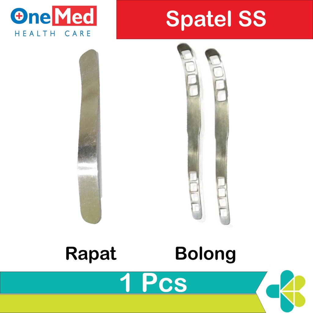 Jual Spatel Stainless Steel Rapat dan Lubang Tongue Spatula OneMed ...