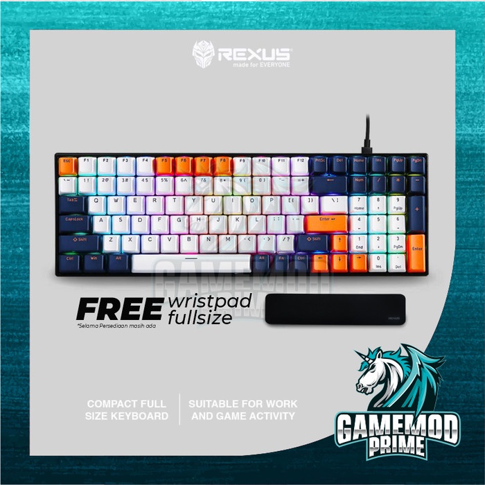 Jual Keyboard Mechanical Rexus Daxa M100 Pro Fullsize RGB Hot-Swappable ...