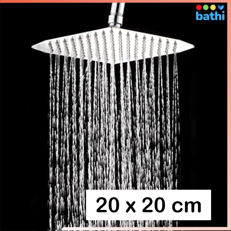 Jual Kepala Shower Mandi Persegi Square Head Shower 20x20cm | Shopee ...