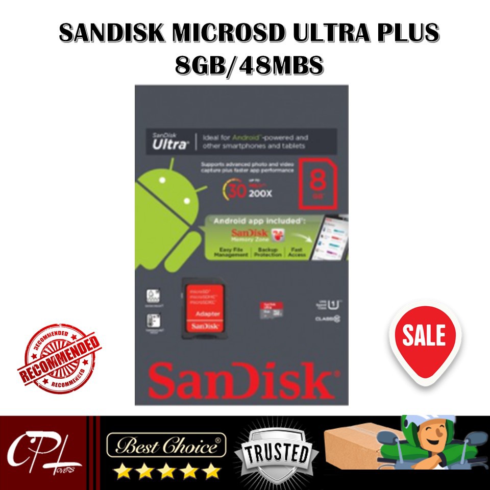 Jual SANDISK MICROSD ULTRA PLUS 8GB 48MB | Shopee Indonesia