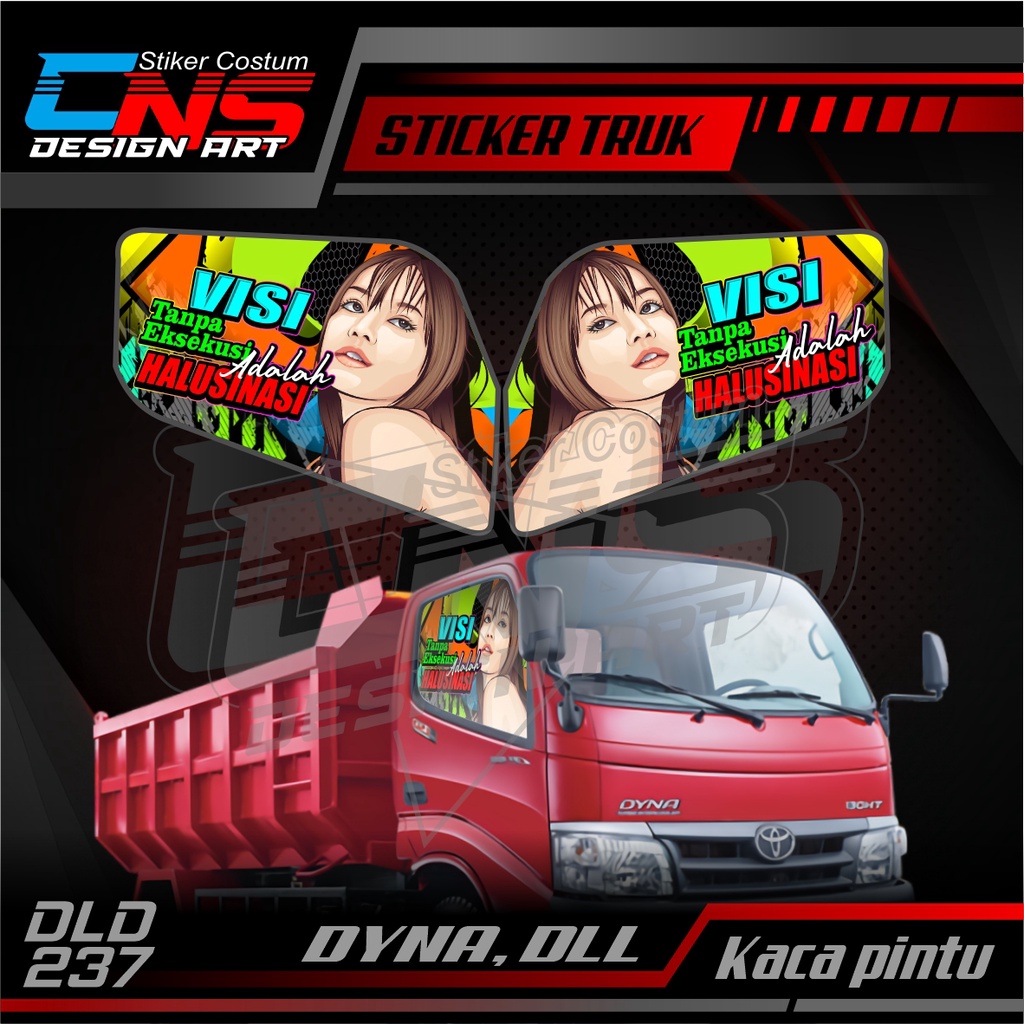 Jual Stiker Kaca Pintu Depan Truk TOYOTA DYNA Custom Foto Cewek Cantik ...