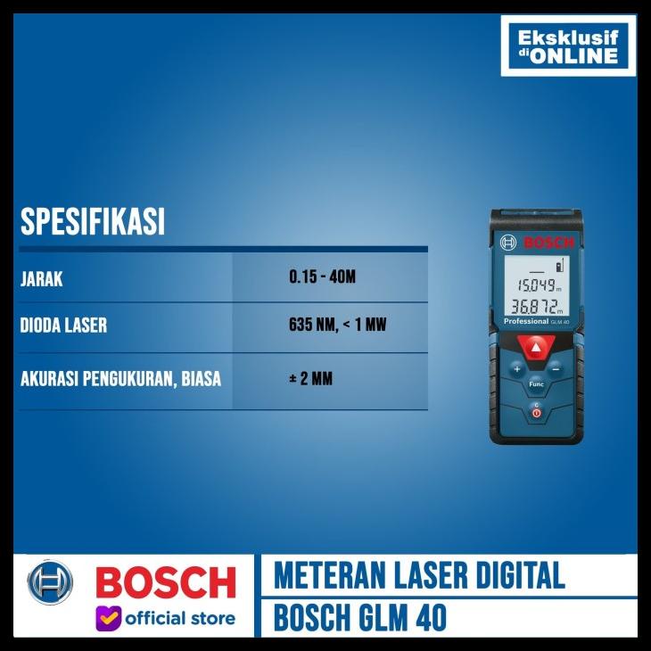 Jual BOSCH ALAT PENGUKUR DIGITAL GLM 40 METERAN LASER PROFESSIONAL 40 ...